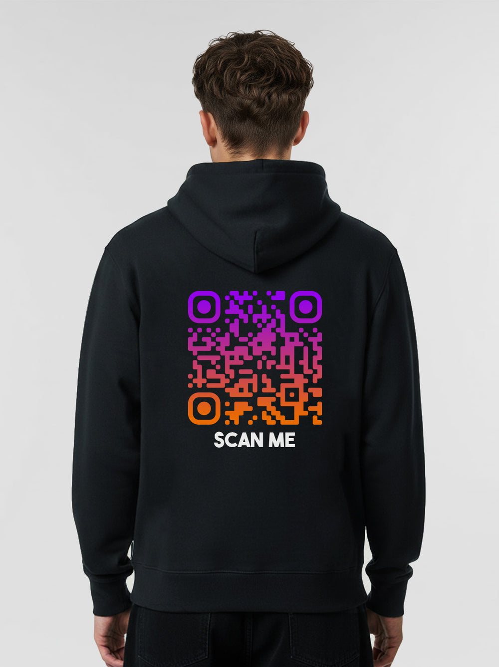 Sweat à capuche QR code unisexe - Scan Me - SUNSET